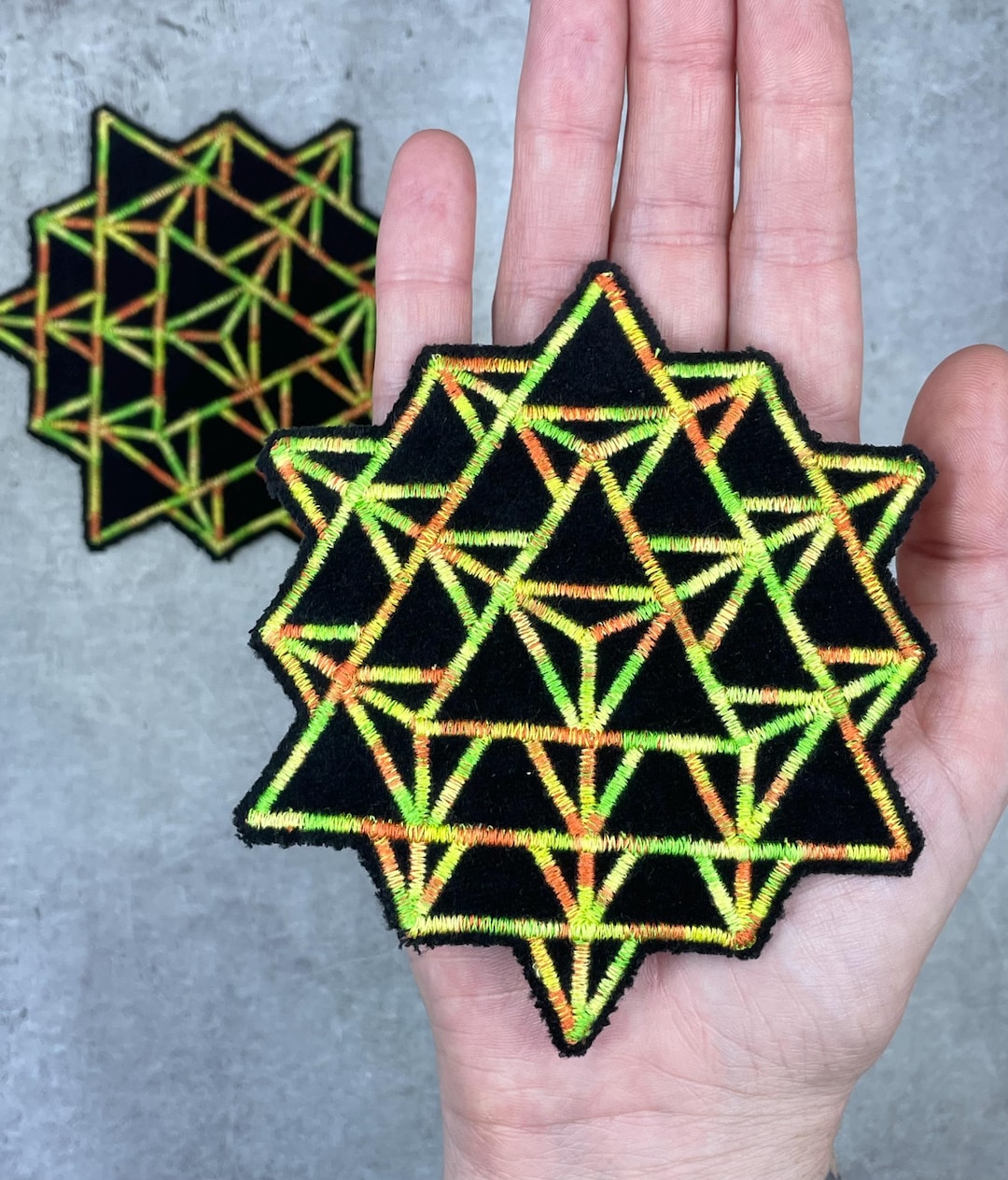 64 Star Tetrahedron Velvet Patch | Grid of Life | Sacred Geometry Art ...