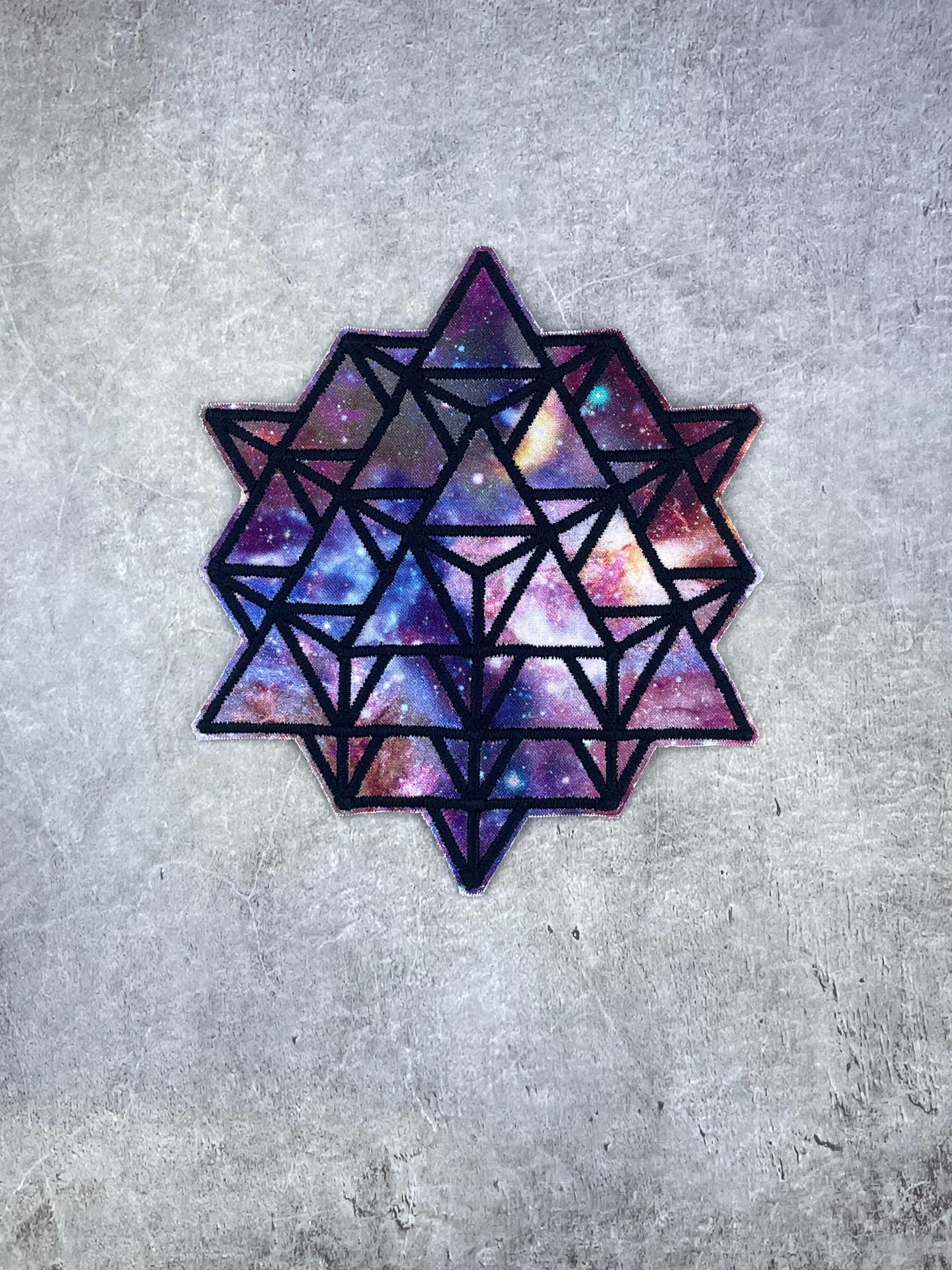 Large 64 Star Tetrahedron Cosmic Space Fabric Patch | Grid of Life ...