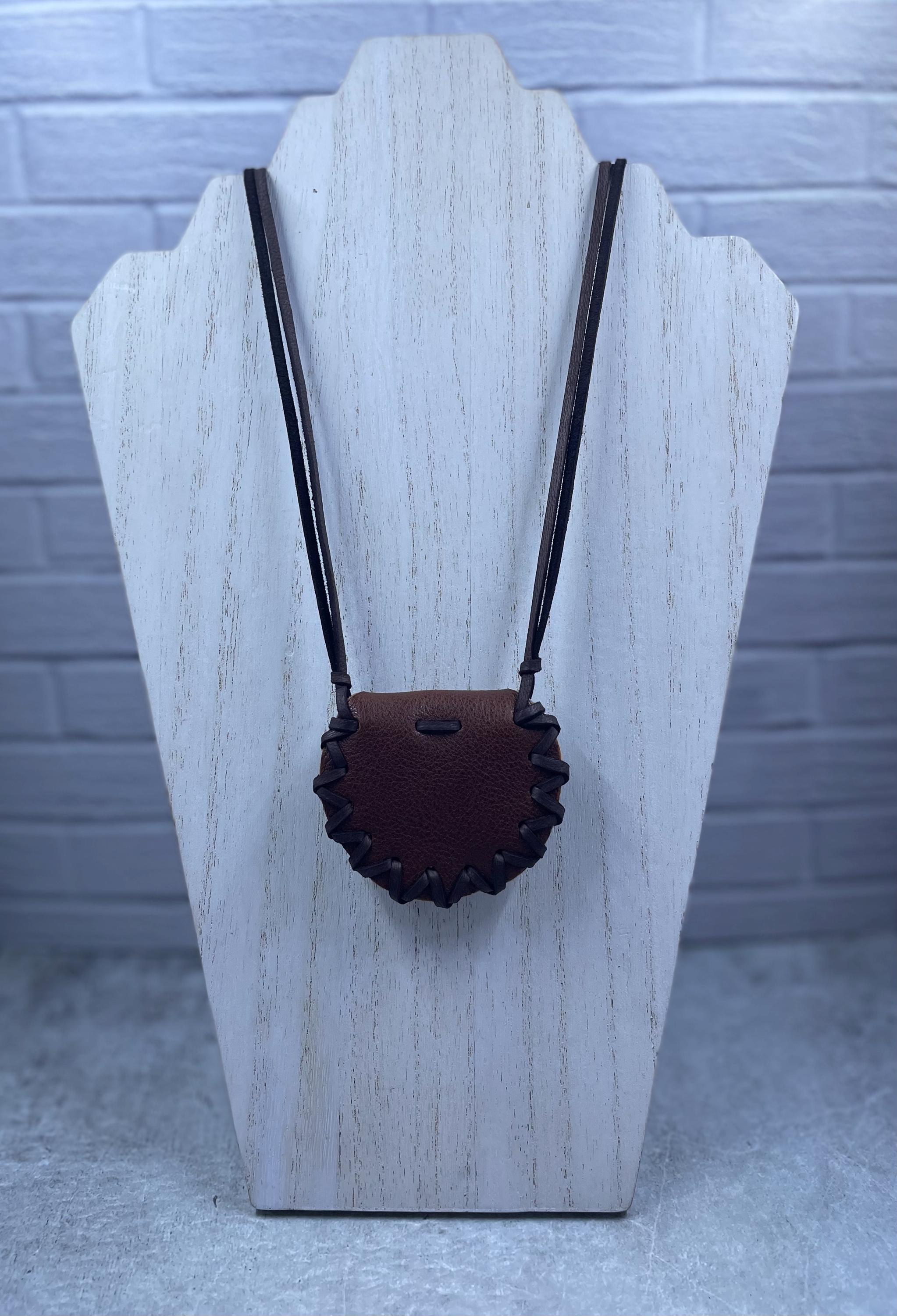 Leather Medicine Pouch Necklace | Crystal Carrier for Protection ...