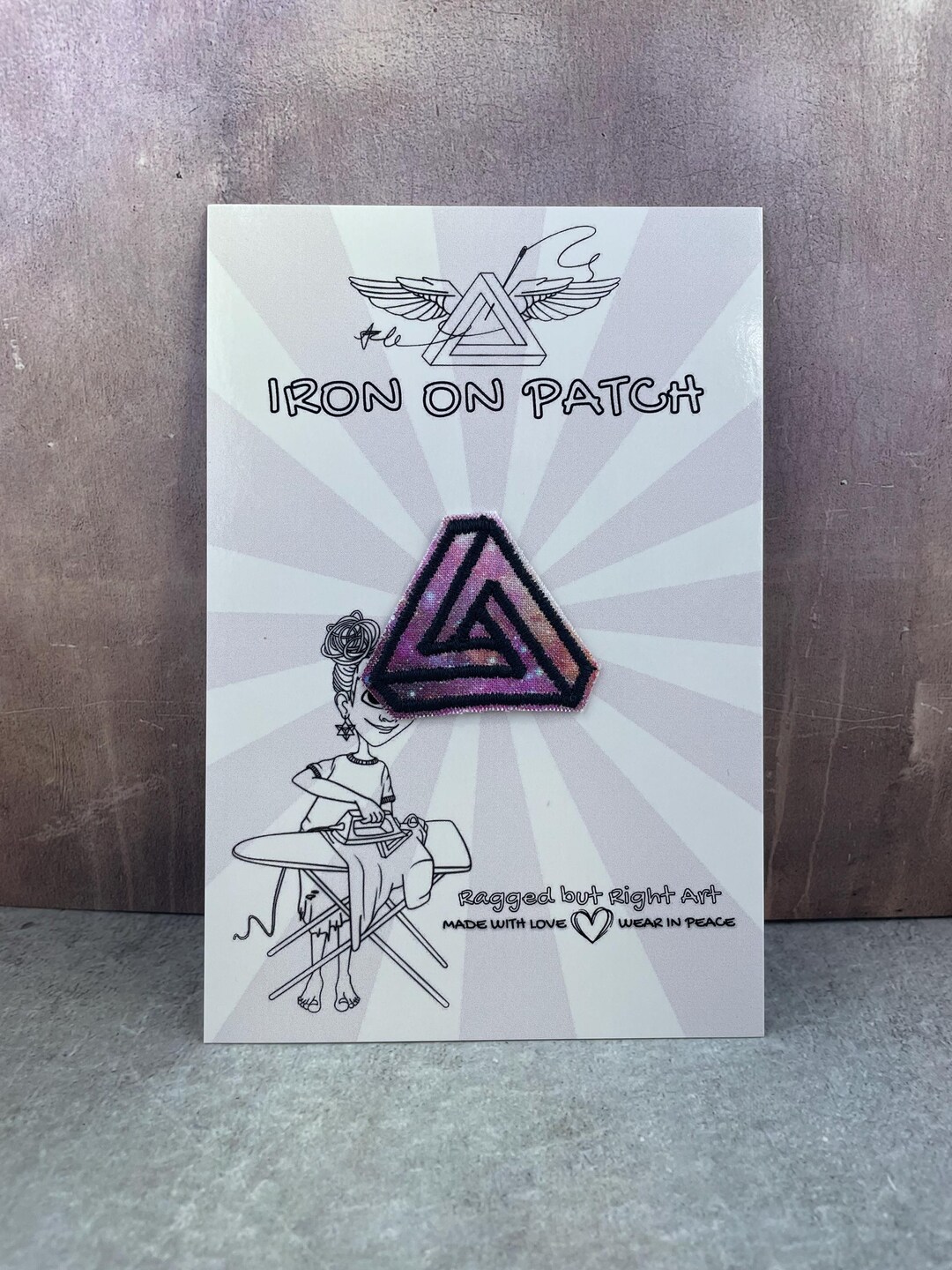 Mini Penrose Triangle Cosmic Space Fabric Patch | Optical Illusion Art ...
