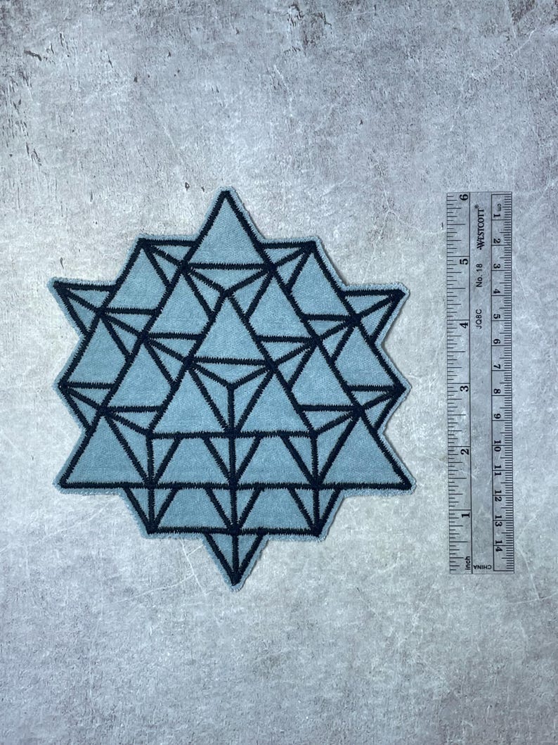 Large 64 Star Tetrahedron Velvet Patch | Grid of Life | Sacred Geometry ...