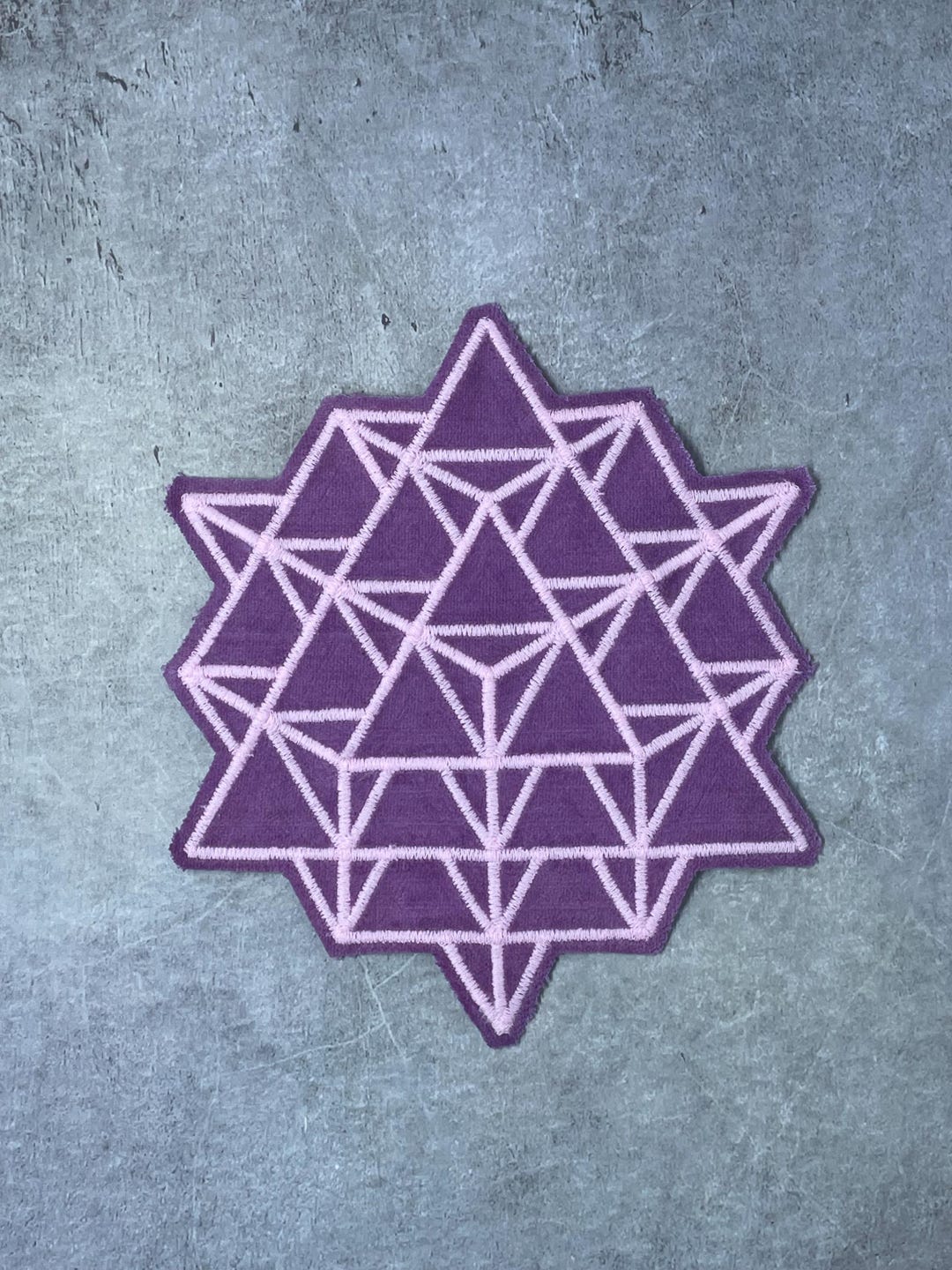 Large Glow-in-dark 64 Star Tetrahedron Velvet Patch | Grid of Life ...