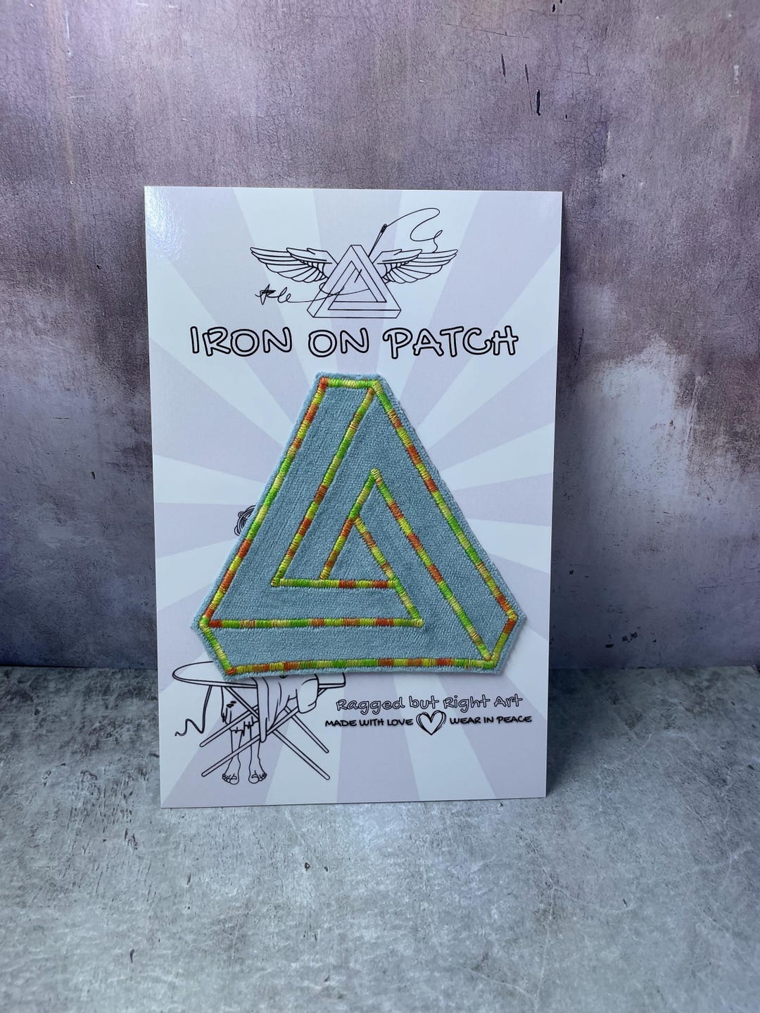Large Penrose Triangle Velvet Patch | Optical Illusion Art | Handmade ...