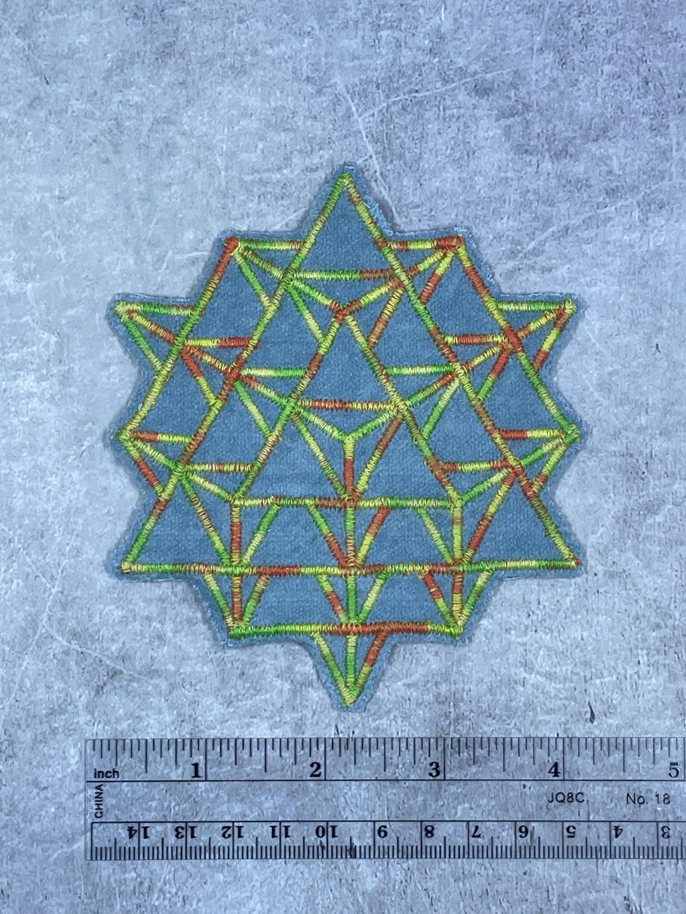 64 Star Tetrahedron Velvet Patch | Grid of Life | Sacred Geometry Art ...