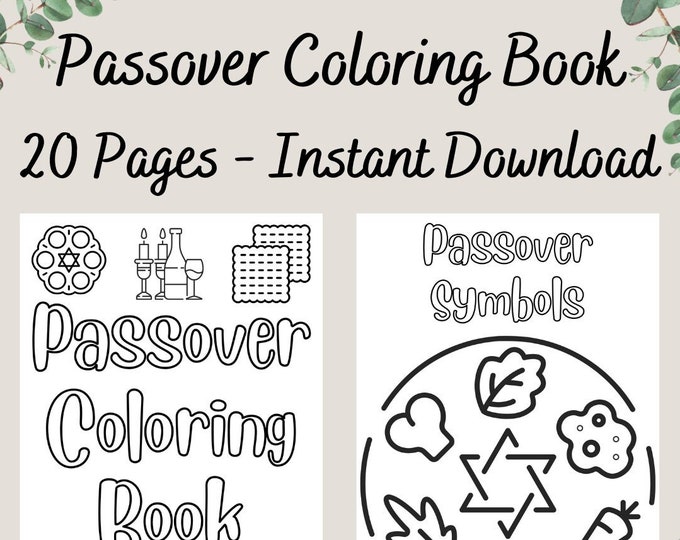 Prayers and Blessings-passover Coloring Book-5 Printable Designs-jewish ...