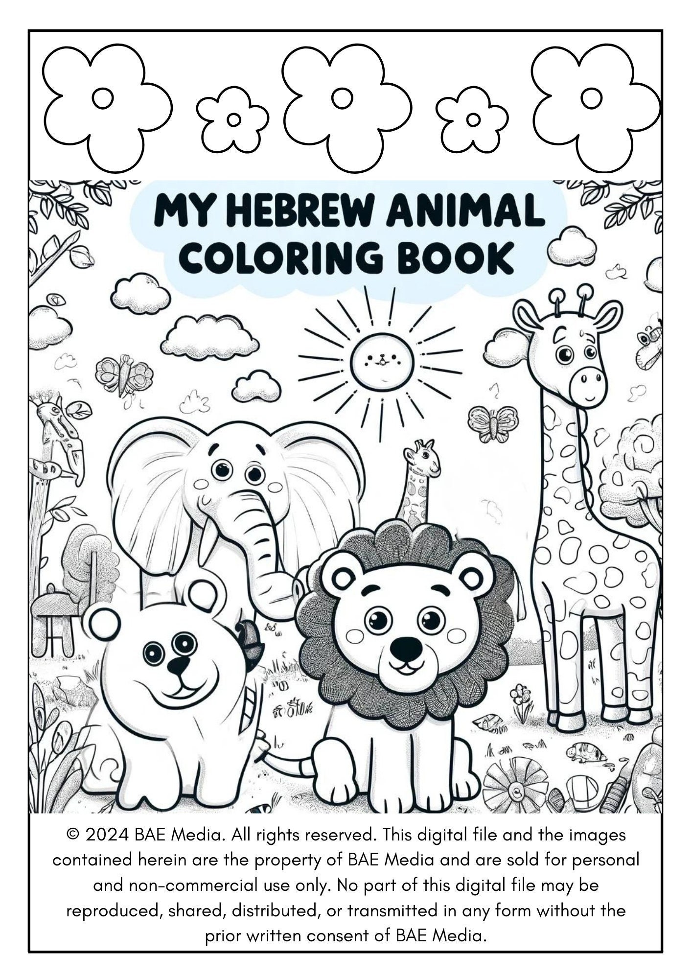 Hebrew Animal Coloring Book – Learn Hebrew, 70+ Pages (digital Download ...