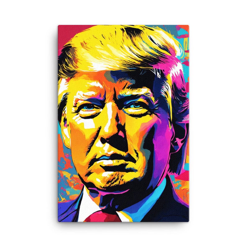 Donald Trump Art, Trump Portrait, Patriotic Modern Art, Andy Warhol ...