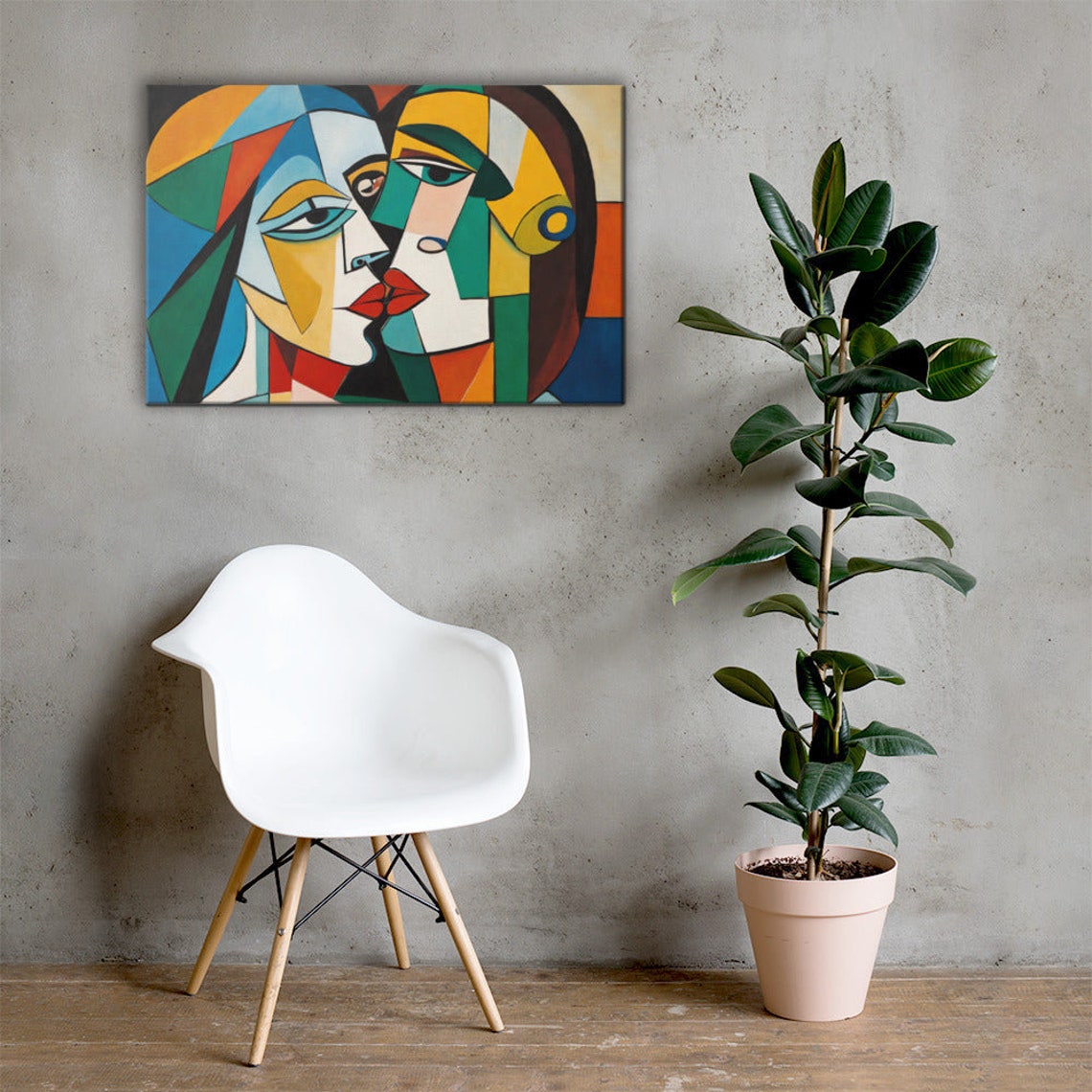 Picasso Wall Art, Kiss, Pablo Picasso Wall Art, Abstract Canvas Wall ...
