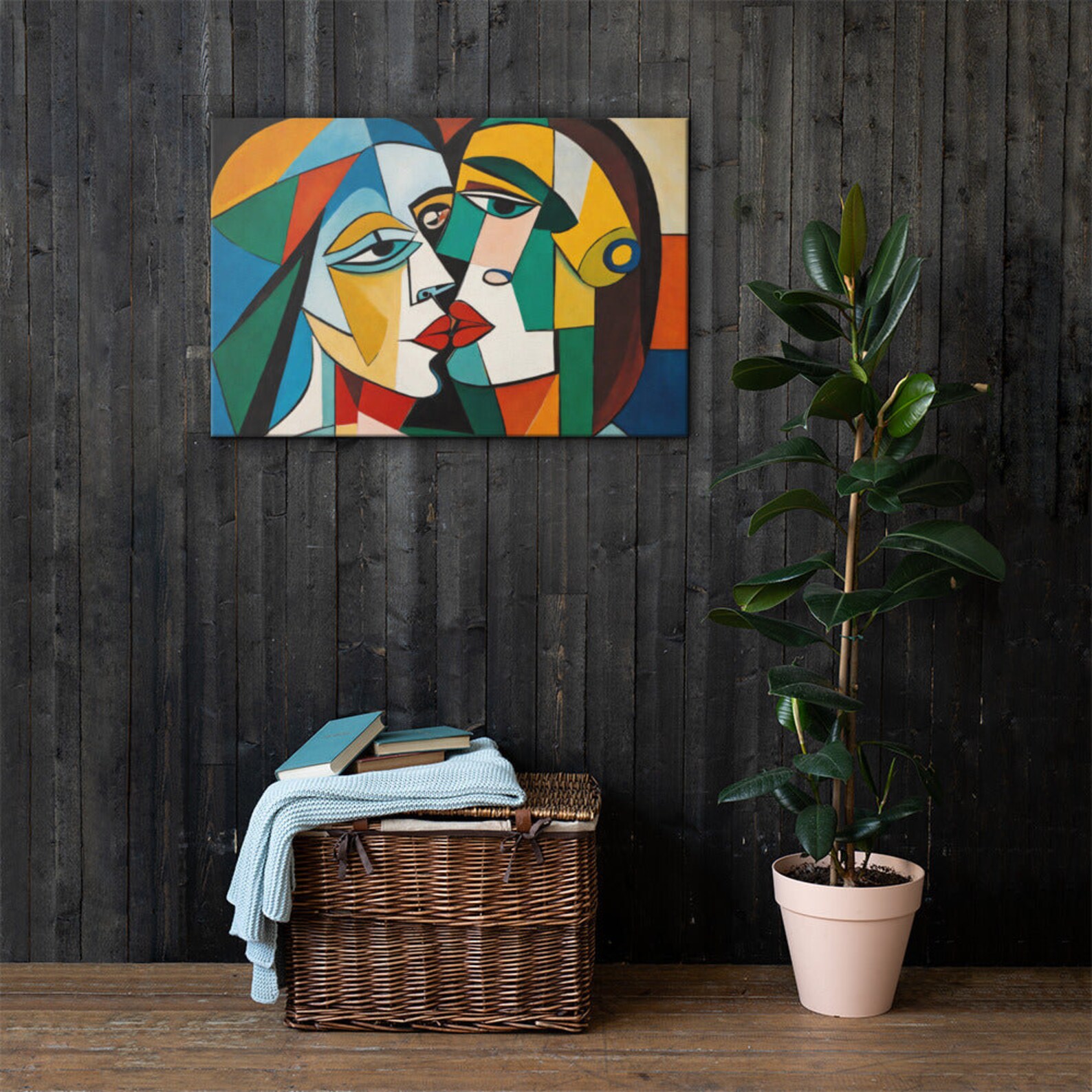 Picasso Wall Art, Kiss, Pablo Picasso Wall Art, Abstract Canvas Wall ...