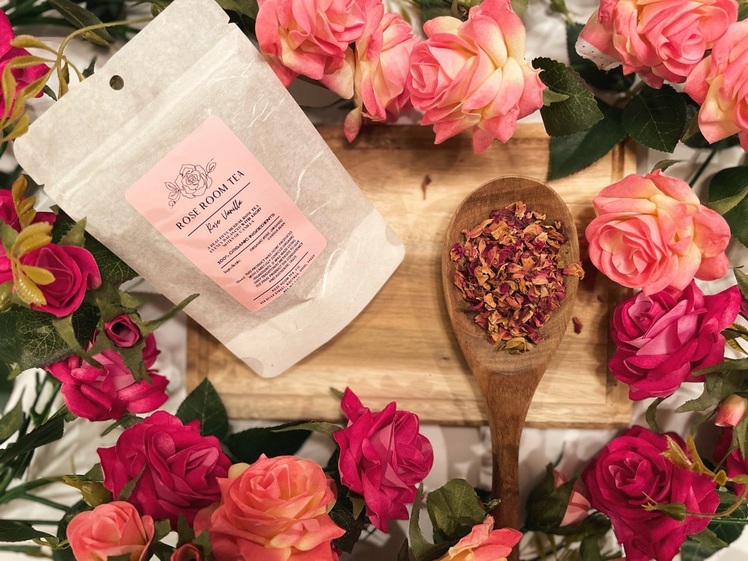 Rose Vanilla Loose Leaf 1 Oz, Rose Herbal Tea, Tisane, Caffeine Free ...