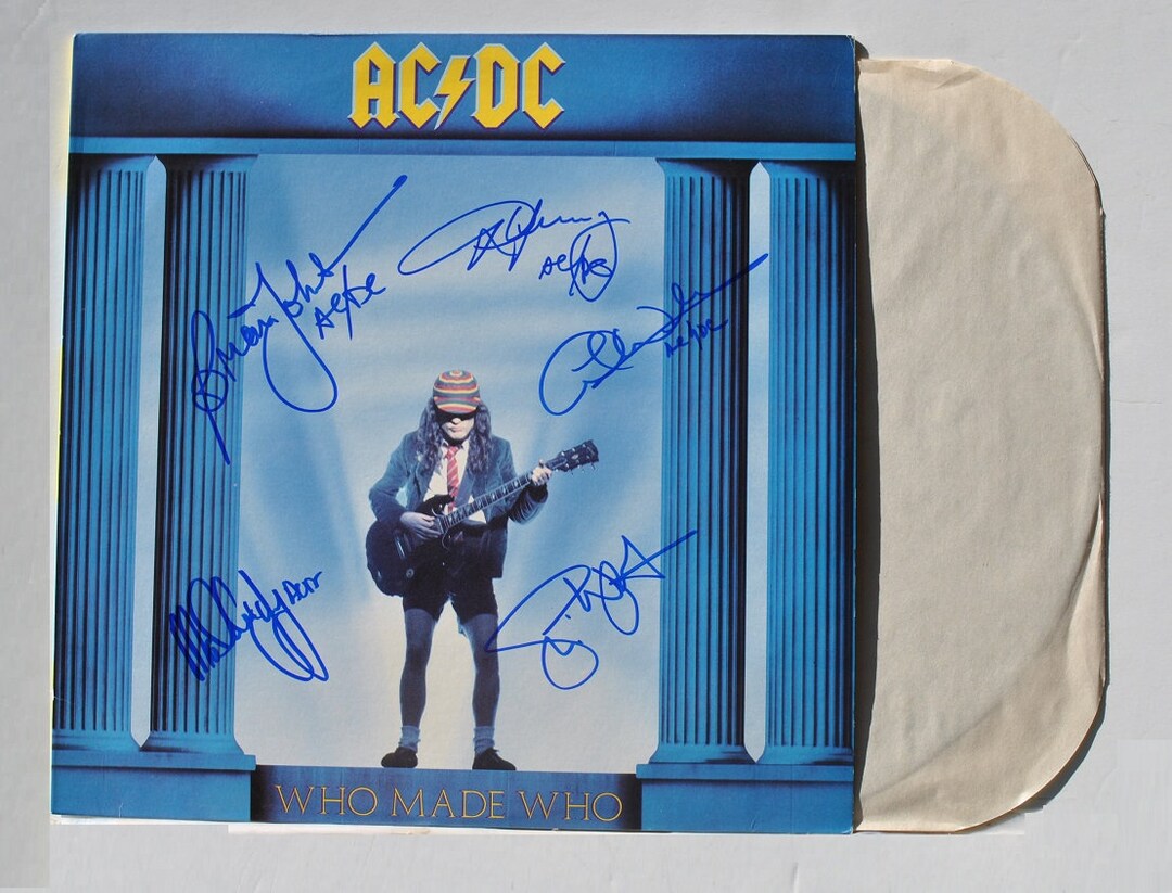 Acdc Signed Who Made Who Vinyl Album X5 Angus Young Wcoa Etsy