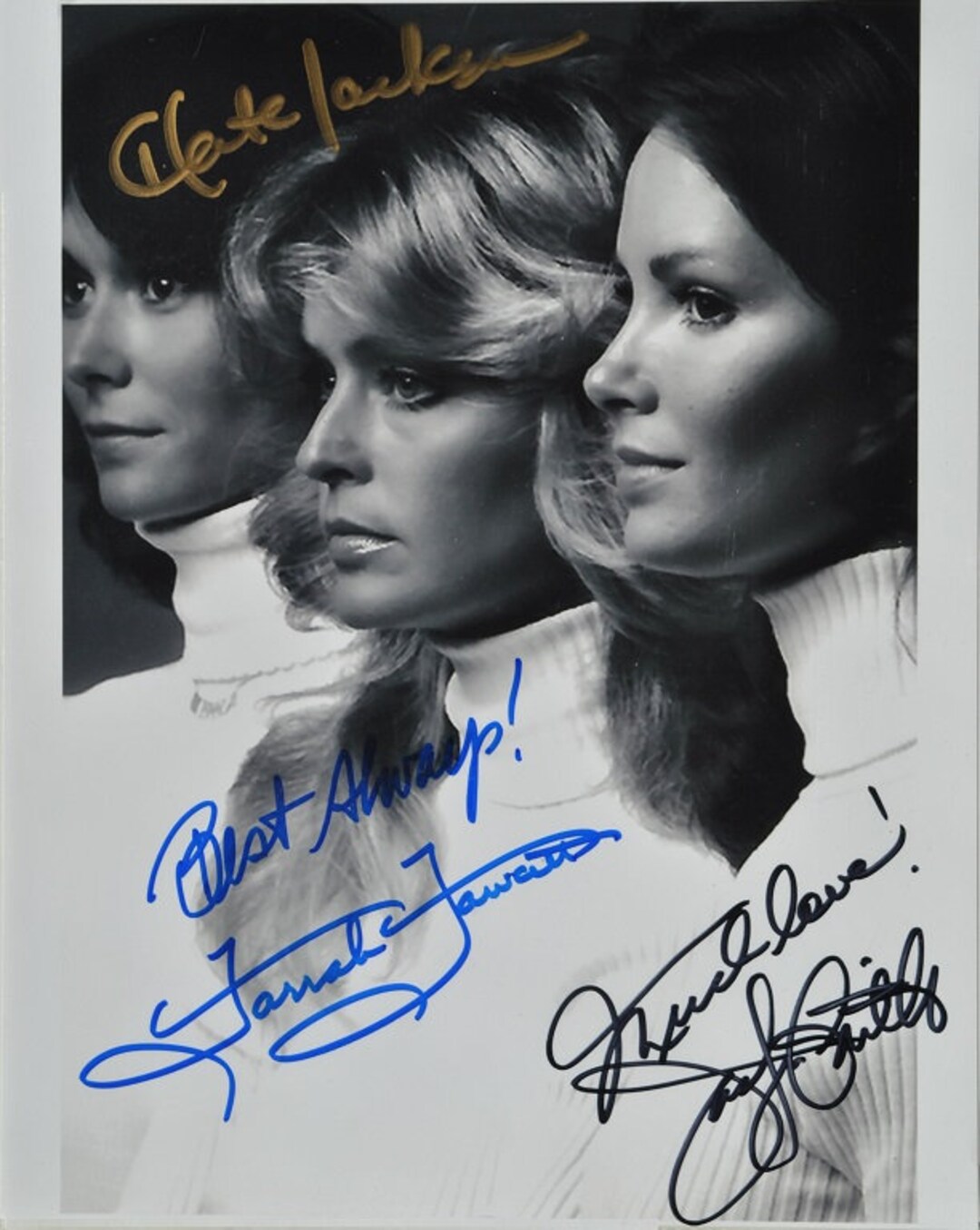 CHARLIE'S ANGELS CAST Signed Photo X3 - Farrah Fawcett, Kate Jackson, Jaclyn Smith - Etsy