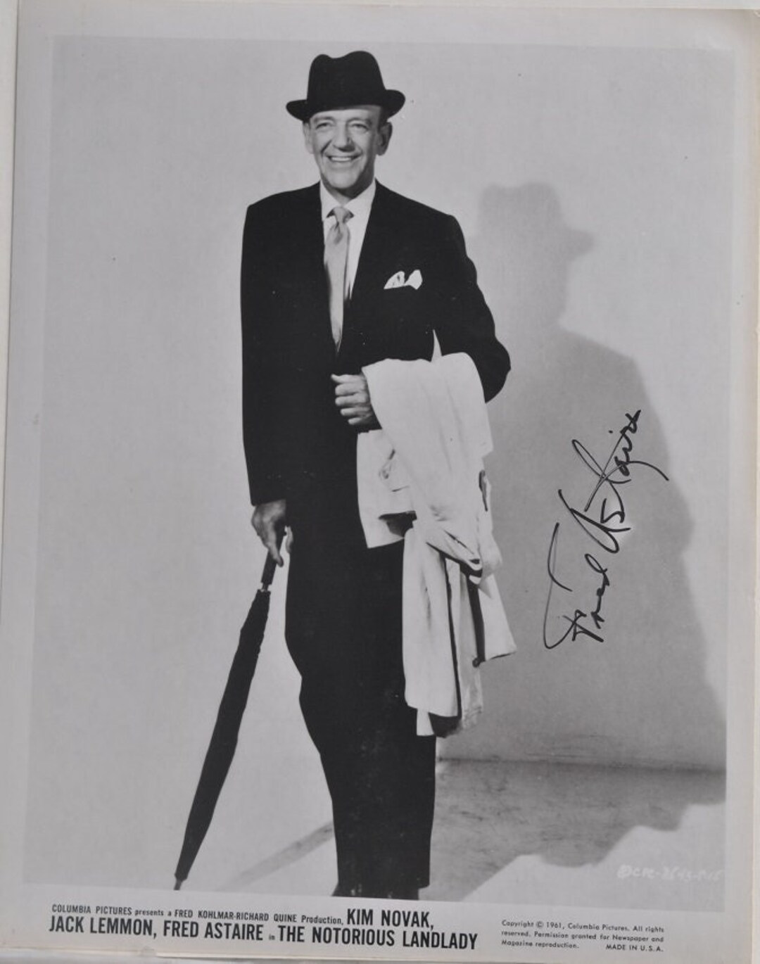 FRED ASTAIRE Signed Photo - the Notorious Landlady W/coa - Etsy