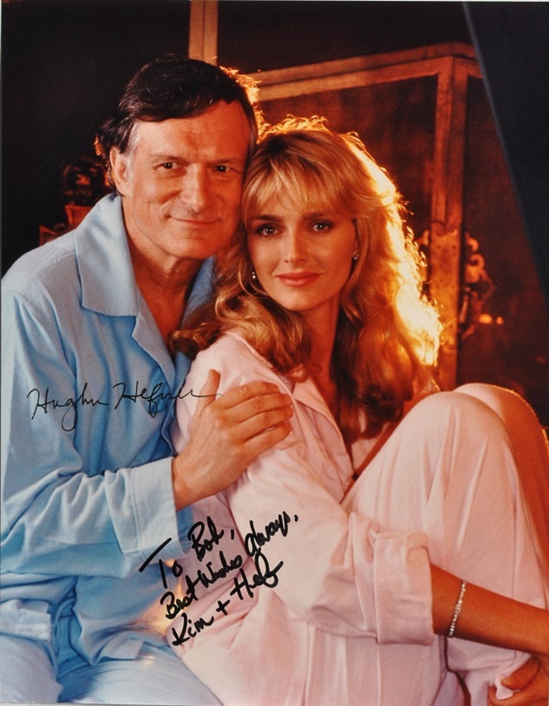 HUGH HEFNER & KIMBERLY Conrad Signed Photo X2 - Kendra Wilkinson, Holly ...
