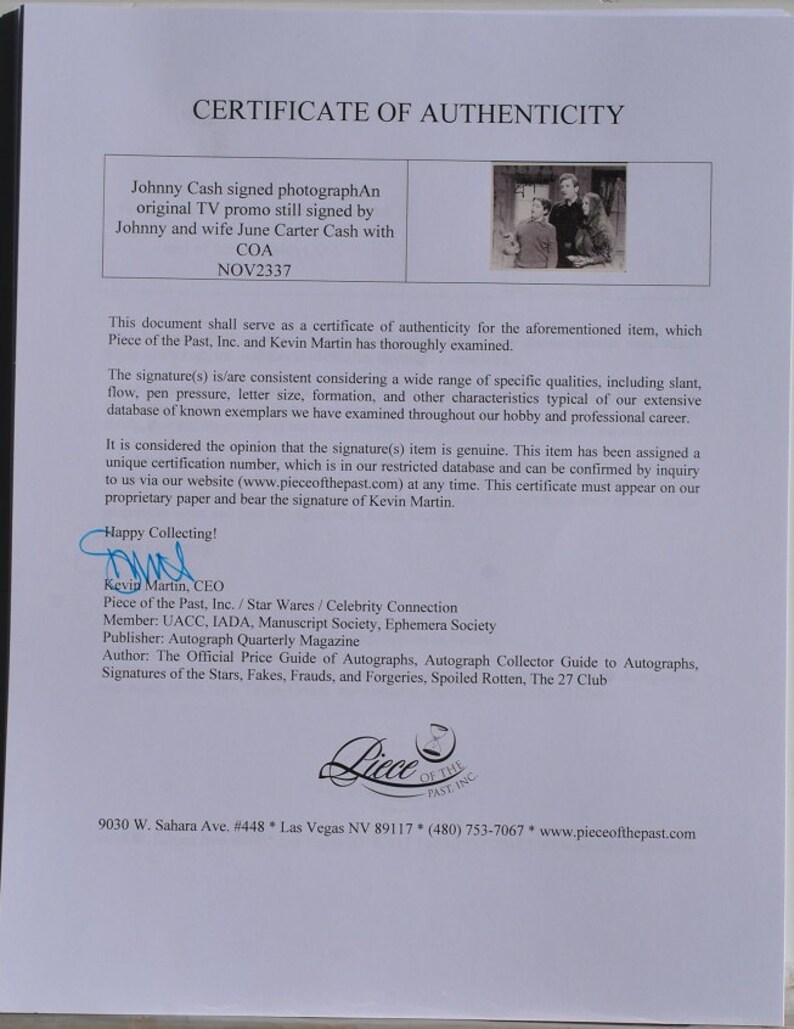 Johnny CASH & JUNE CARTER Signed Photo W/coa - Etsy