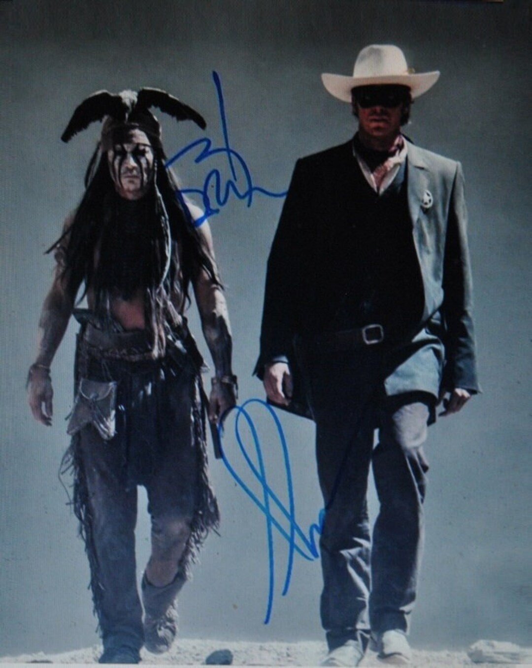 JOHNNY DEPP & ARMIE Hammer Cast Signed Photo X2 - the Lone Ranger W/coa ...