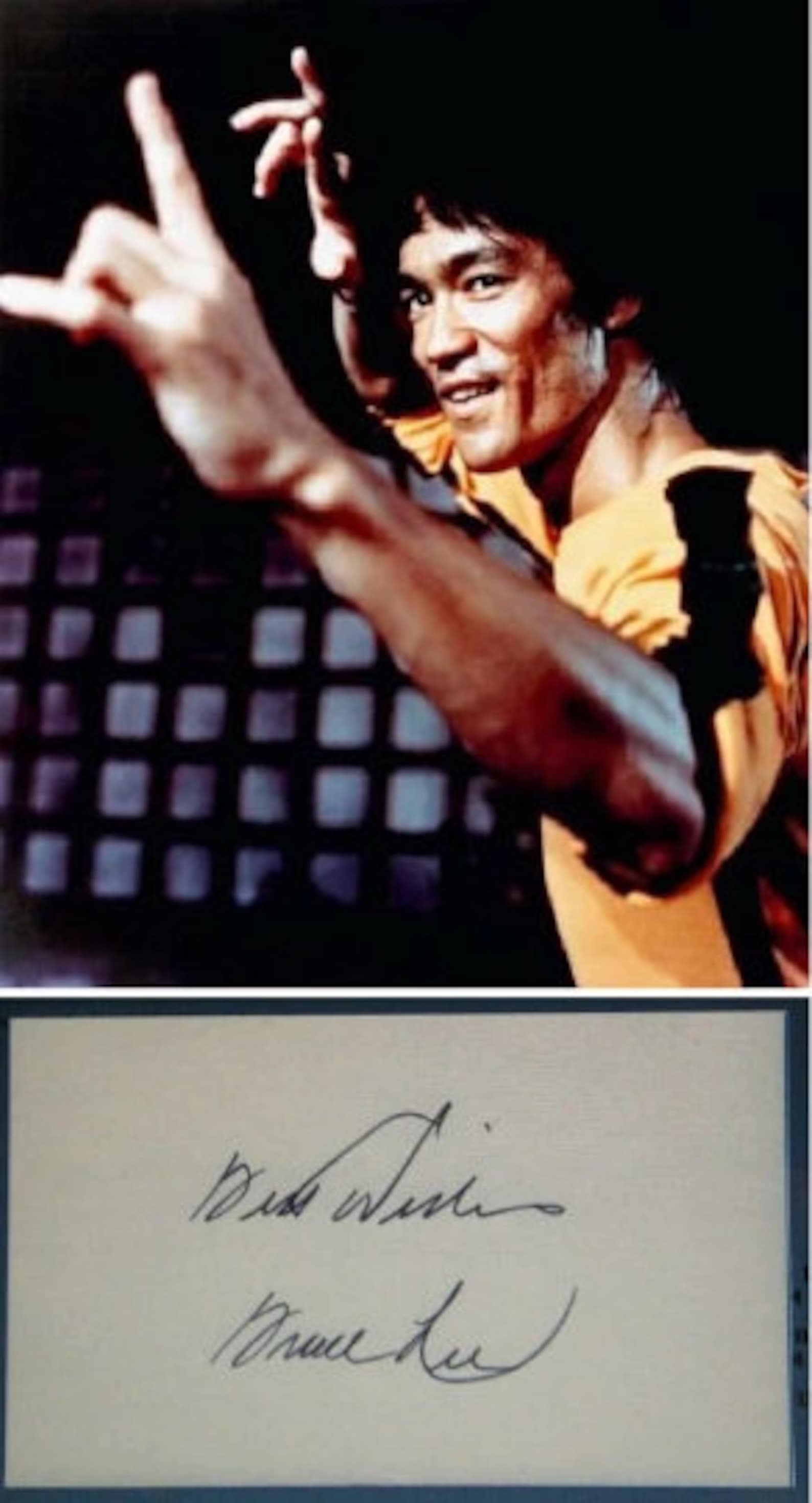 BRUCE LEE SIGNED Autographed Page & Photo - Enter the Dragon - Green ...