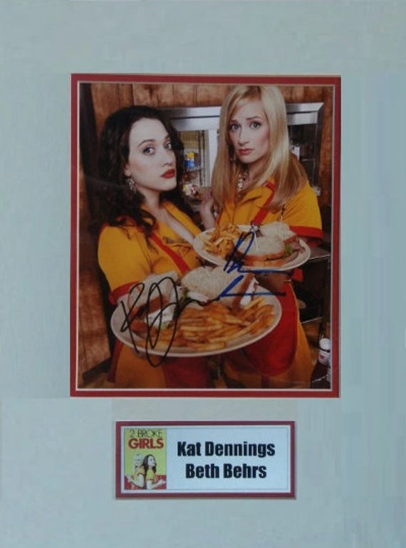 2 BROKE GIRLS CAST Signed Photo Beth Behrs Kat Dennings - Etsy