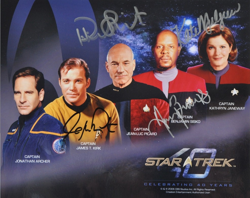 STAR TREK 5 CAPTAINS Signed Photo X4 William Shatner, W/coa - Etsy