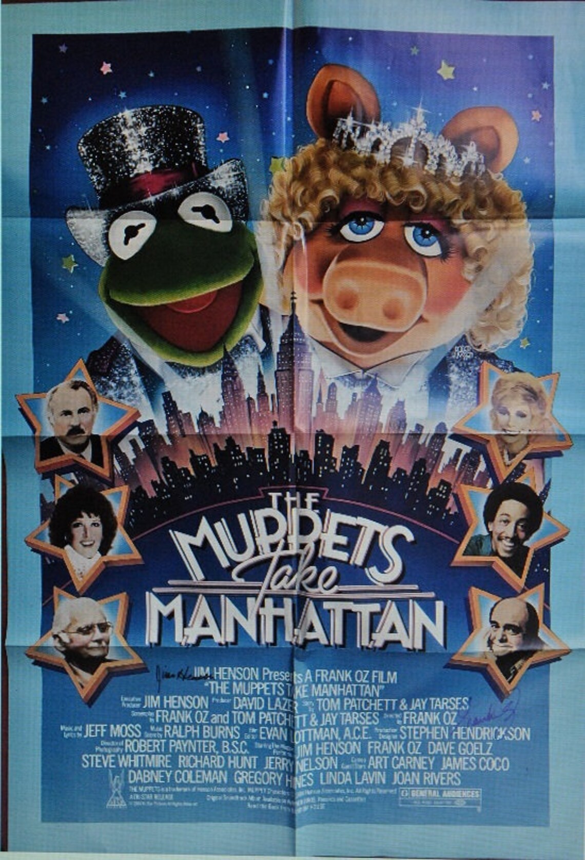 The MUPPETS TAKE MANHATTAN Poster Cast Signed X2- Jim Henson, Frank Oz ...