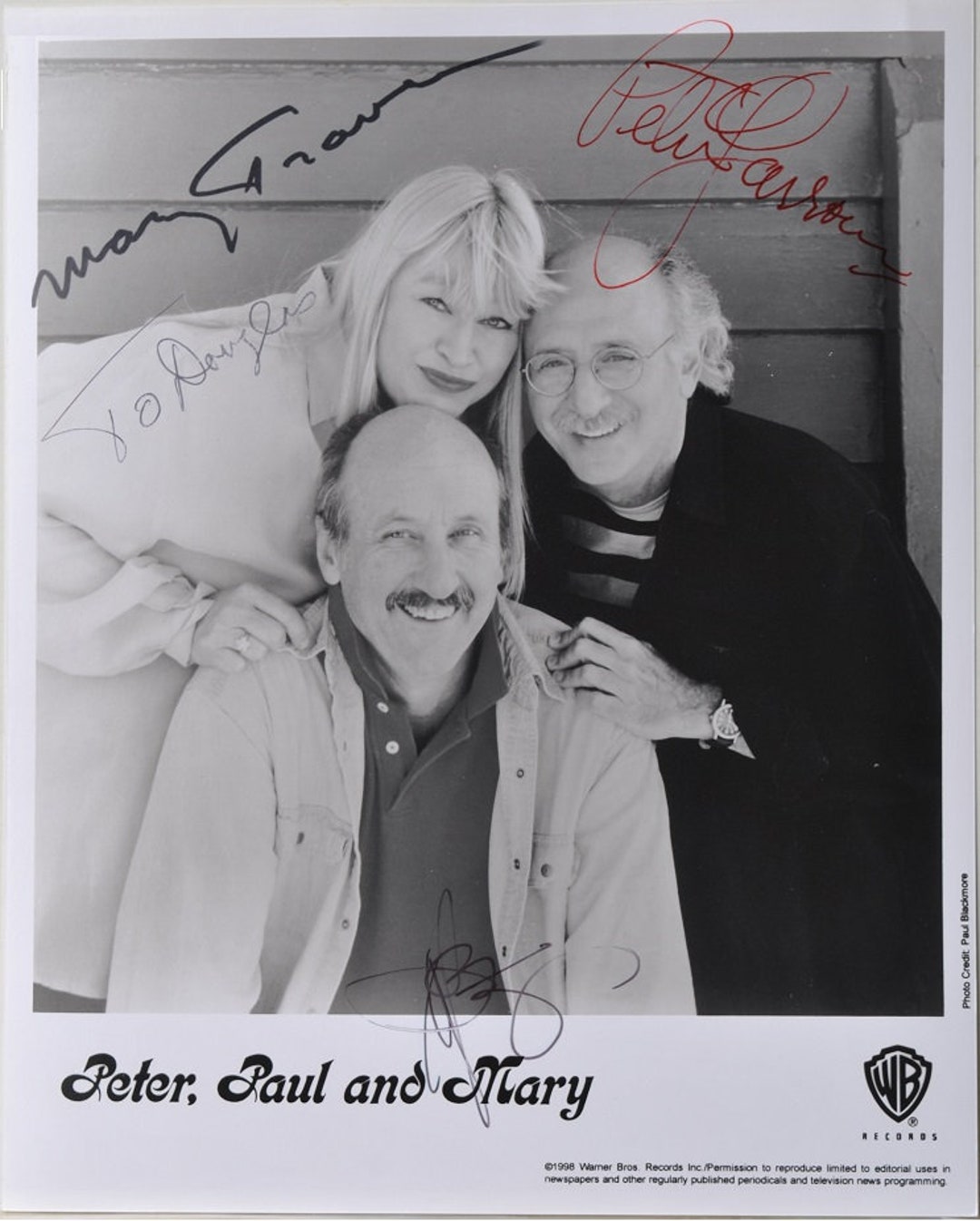 PETER, PAUL, and MARY Signed Photo X3 – Peter Yarrow, Paul Stookey ...