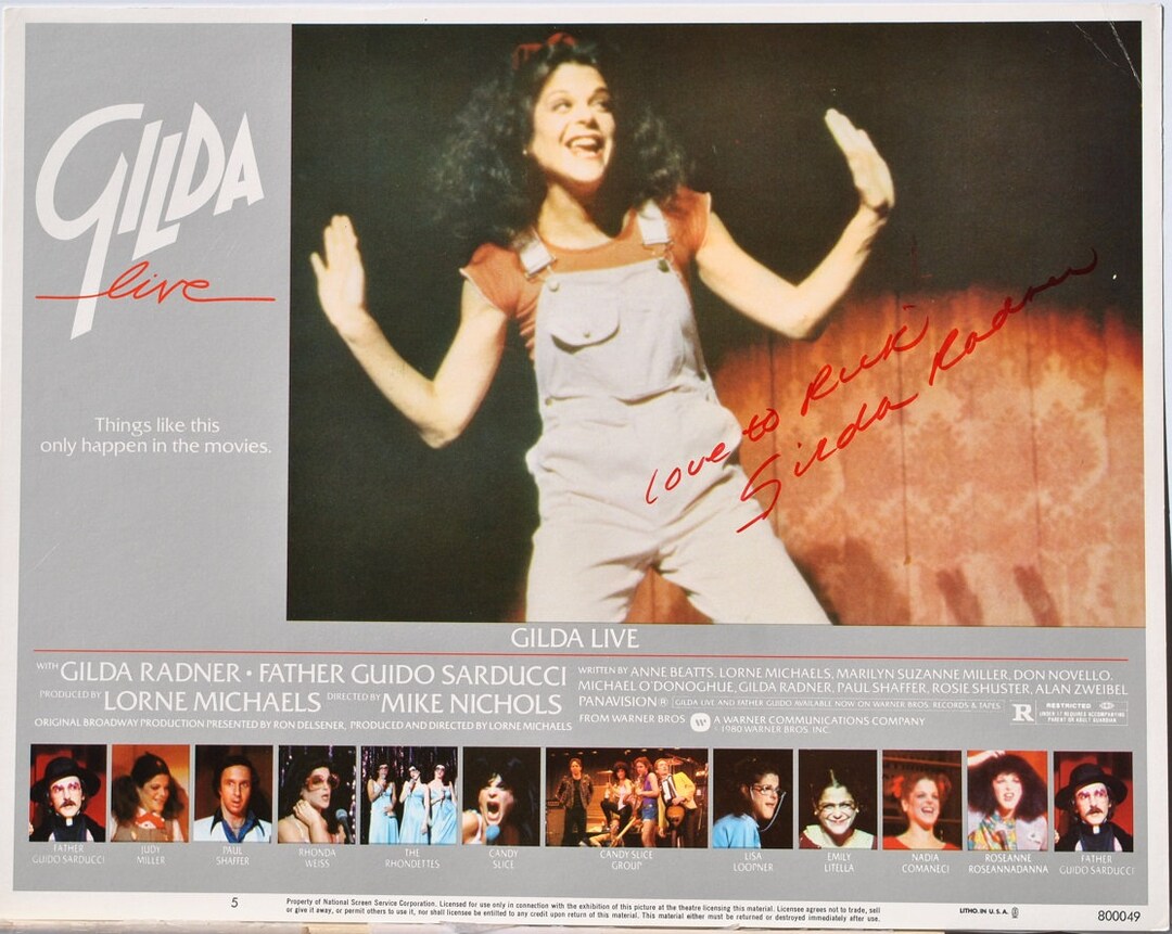 GILDA RADNER Signed Photo - Gilda Live, SNL - 11x14 W/coa - Etsy