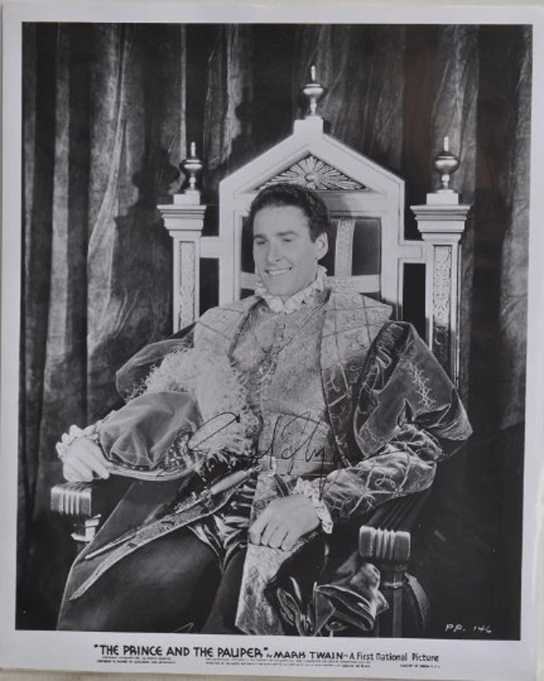 ERROL FLYNN SIGNED Autographed Photo - the Prince and the Pauper W/coa ...