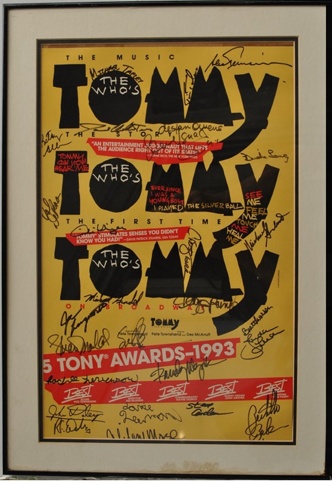 THE WHO - TOMMY Musical Signed Broadway Poster X28 - 18 1/4"x 26 1/4" W ...