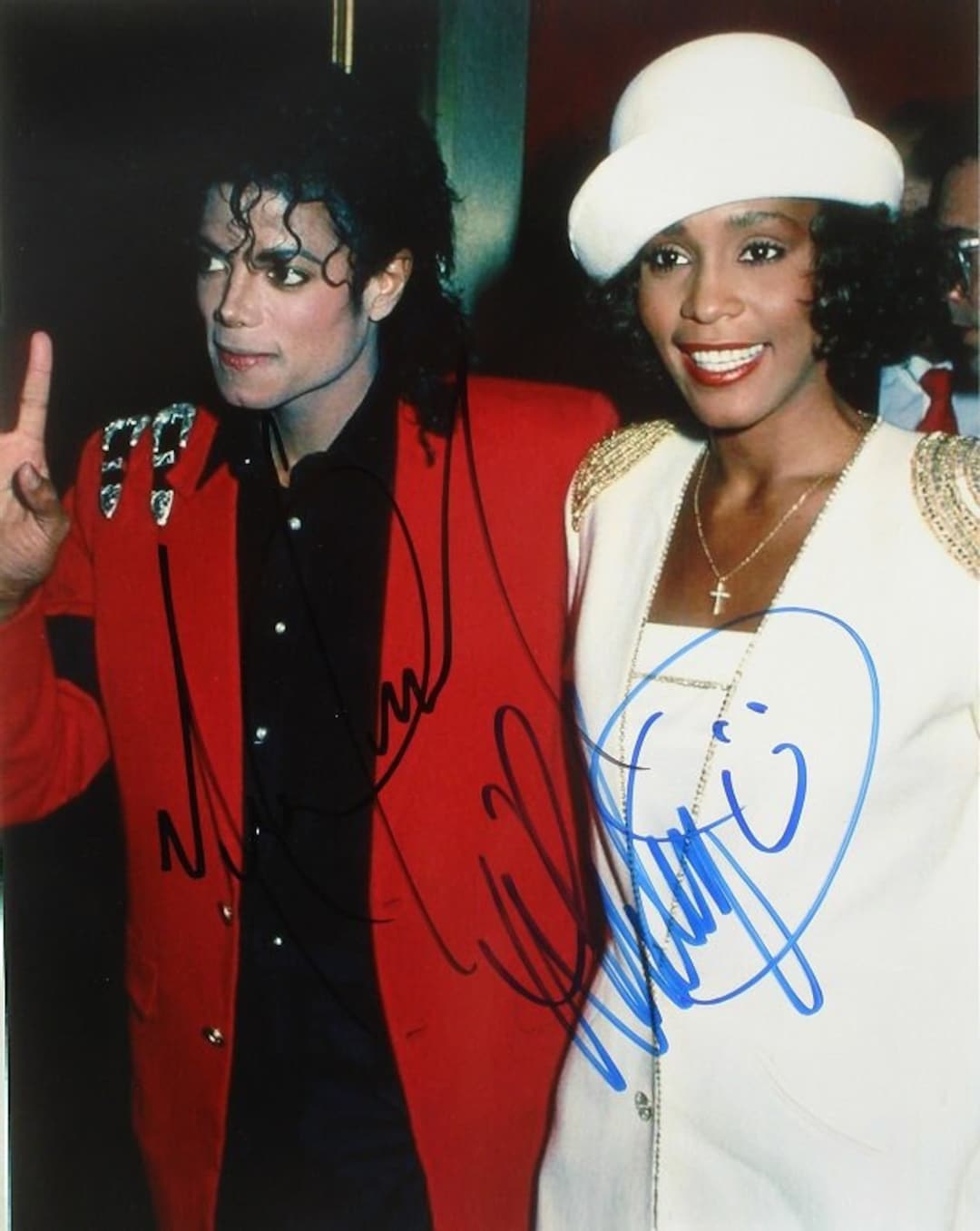 MICHAEL JACKSON & WHITNEY Houston Signed Photo W/coa - Etsy