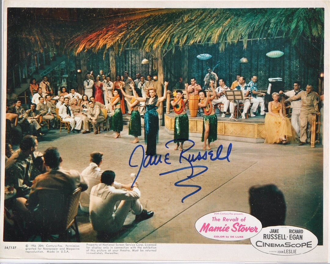 JANE RUSSELL SIGNED Photo - the Revolt of Mamie Stover W/coa - Etsy