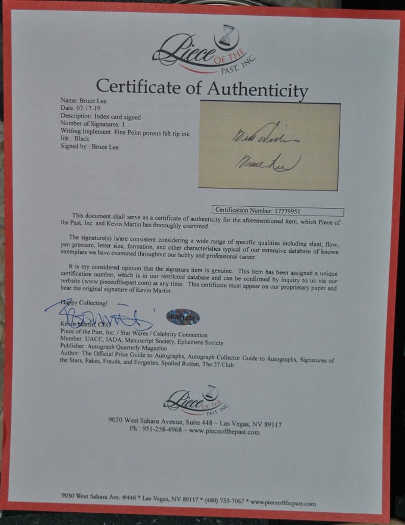 BRUCE LEE SIGNED Autographed Page & Photo Enter the Dragon Green Hornet ...