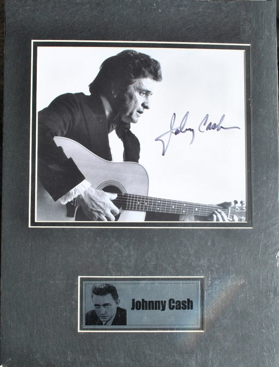 Johnny Cash - Signed Photo Plaque W/coa - Etsy