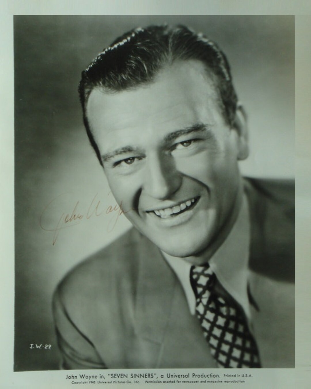 JOHN WAYNE SIGNED Photo - Seven Sinners, the Duke W/coa - Etsy