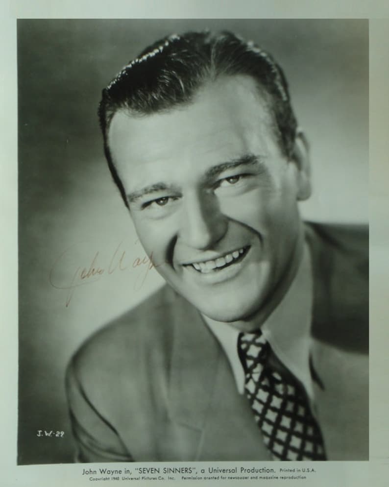 JOHN WAYNE SIGNED Photo - Seven Sinners, the Duke W/coa - Etsy