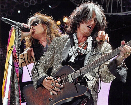 Aerosmith X2 Steven Tyler & Joe Perry Hand Signed Autograph 8x10 Photo ...