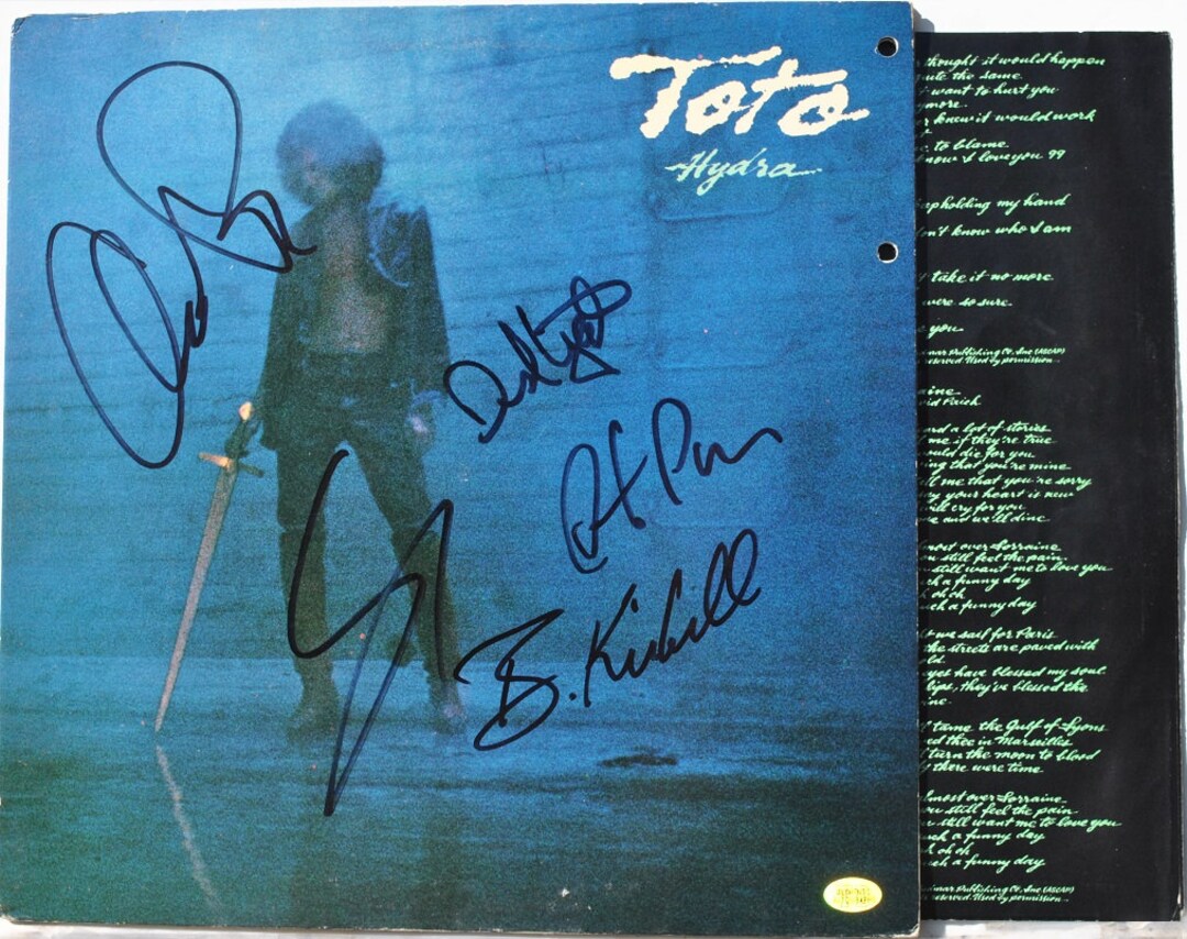 TOTO - HYDRA ALBUM Signed X5 - Steve Lukather, Bobby Kimball, David ...