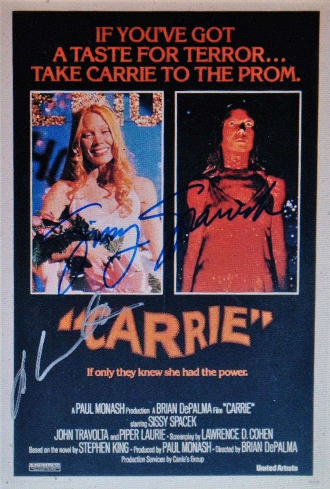 CARRIE Cast Signed Photo X2 – Sissy Spacek & John Travolta W/coa - Etsy