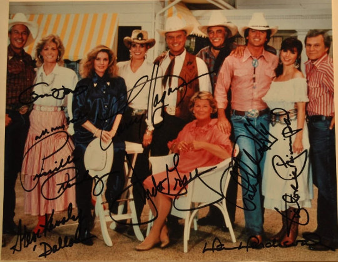 DALLAS CAST SIGNED Photo Larry Hagman, Patrick Duffy, Linda Gray ...
