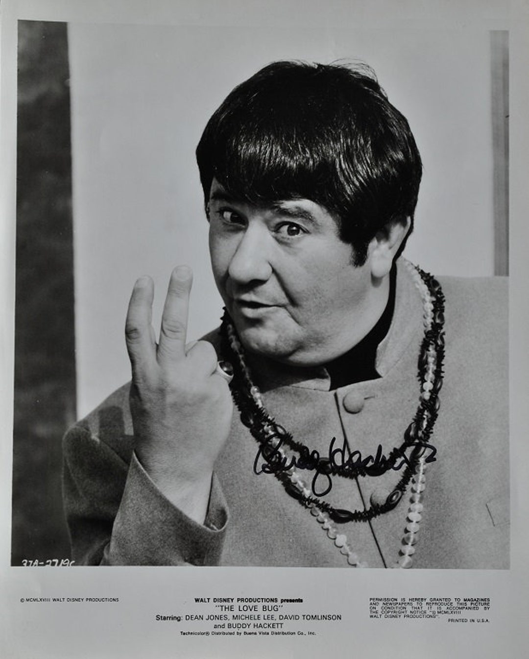 BUDDY HACKETT SIGNED Photo - the Love Bug, the Music Man W/coa - Etsy