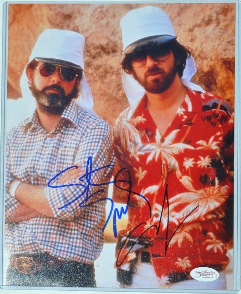 STEVEN SPIELBERG & George Lucas Signed Photo X2 Raiders of the Lost Ark ...