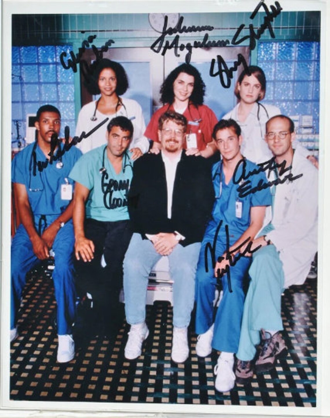 ER CAST SIGNED Photo X7 - Noah Wyle, George Clooney, Anthony Edwards ...