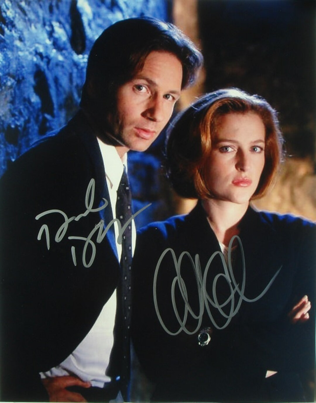 X-FILES CAST SIGNED Photo X2 - David Duchovny, Gillian Anderson 11"x 14 ...
