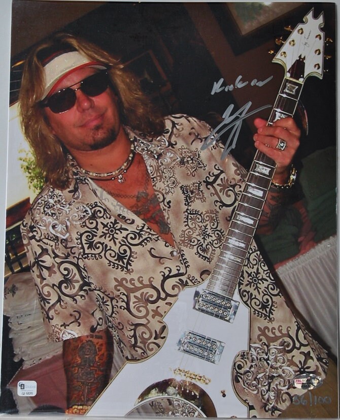 VINCE NEIL Signed Photo Motley Crue Nikki Sixx Mick Mars - Etsy