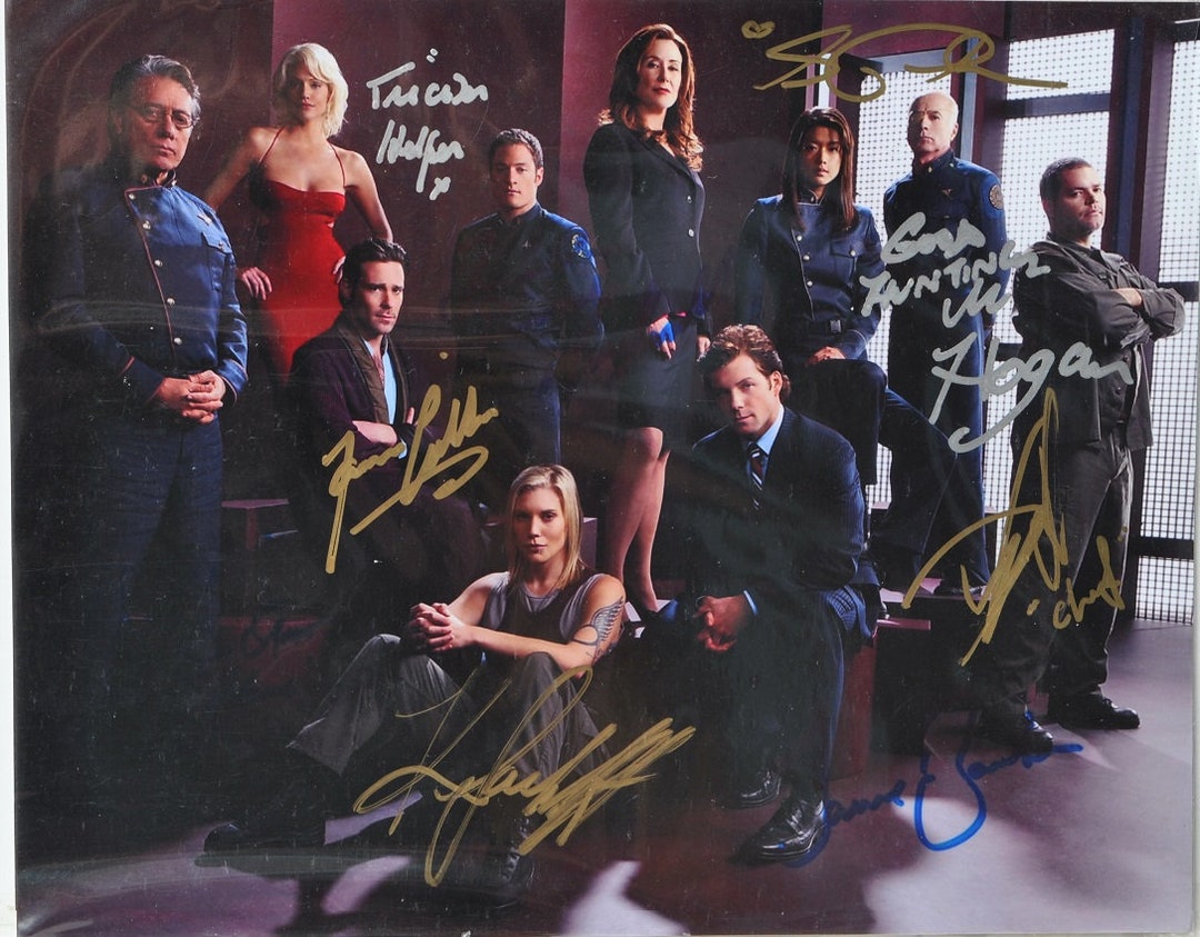 BATTLESTAR GALACTICA Cast Signed Photo X9 Edward James Olmos, Mary ...