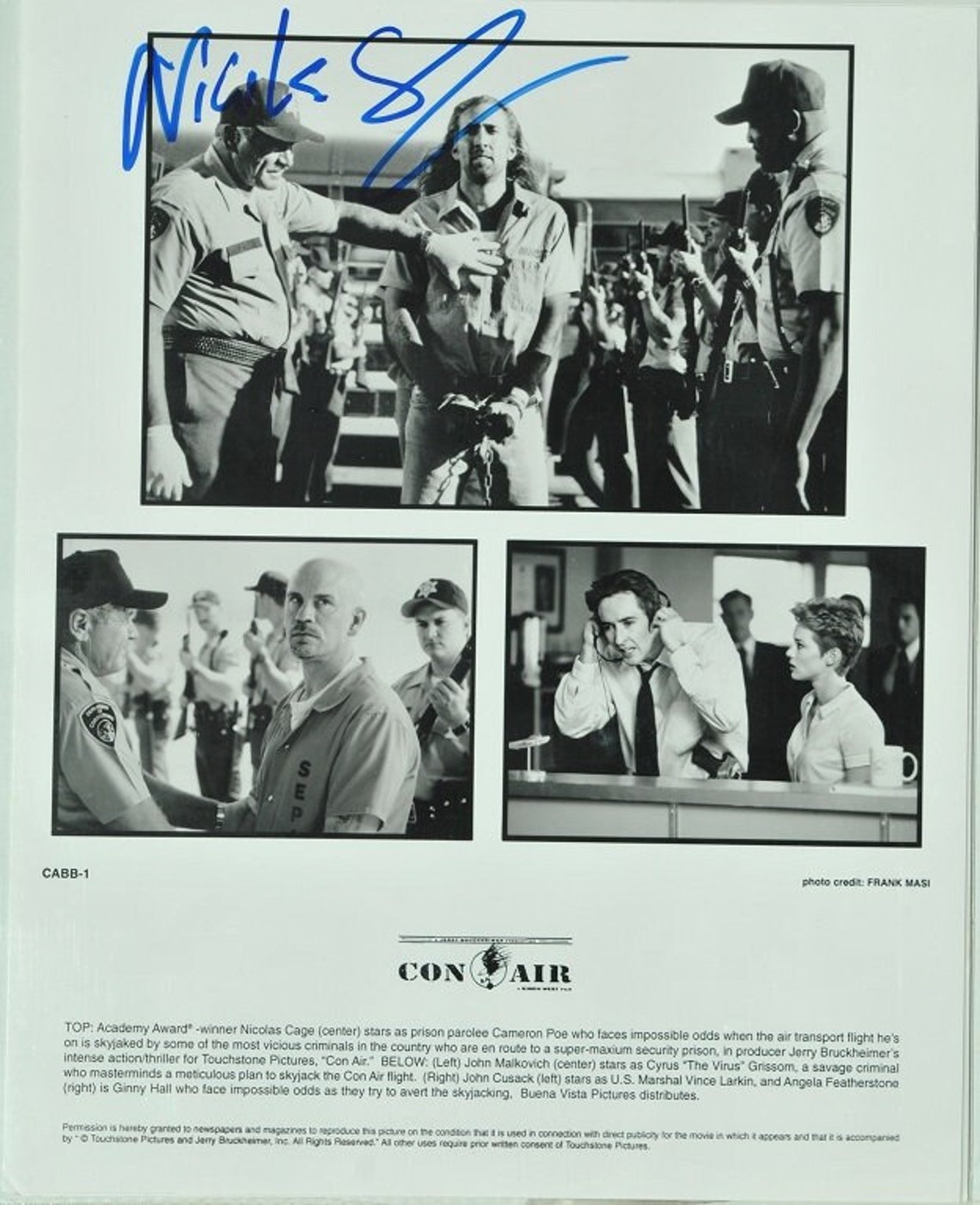 NICOLAS CAGE - CON Air Signed Photo W/coa - Etsy