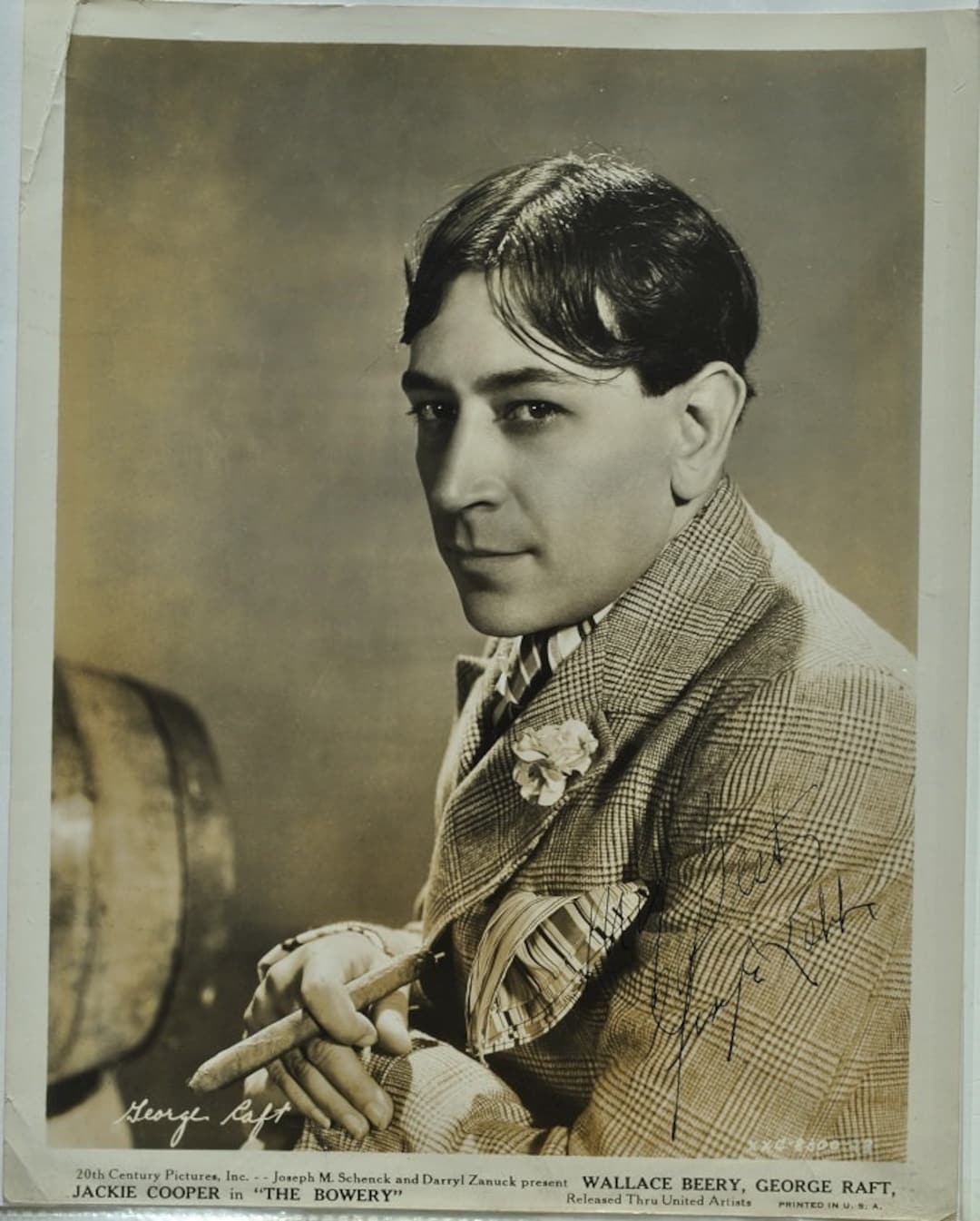 GEORGE RAFT Signed Photo - the Bowery - Bolero - Some Like It Hot W/coa ...