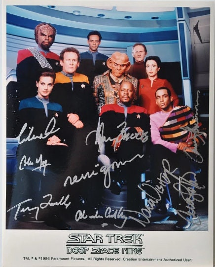 STAR TREK DS9 Cast Signed Photo X9 Avery Brooks, Nana Visitor, Rene ...