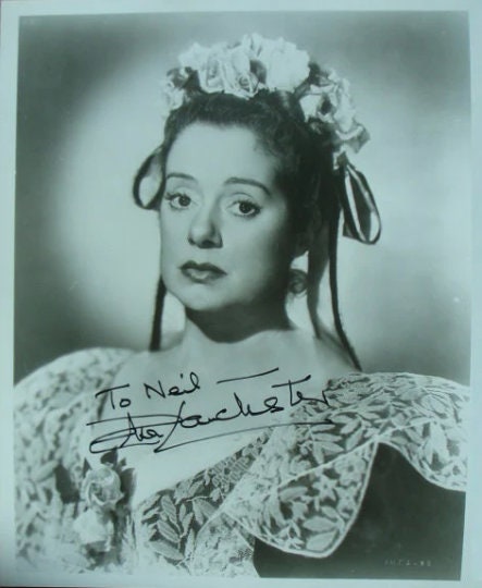 ELSA LANCHESTER SIGNED Autographed Photo Charles Laughton - Etsy