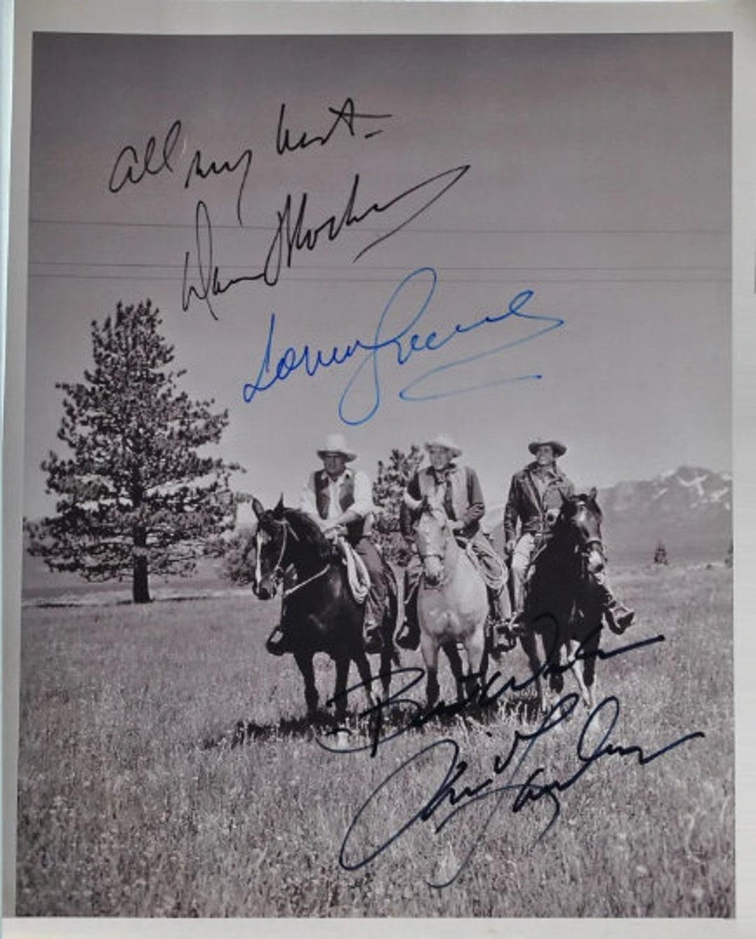 BONANZA CAST SIGNED Autographed Photo X3 - Lorne Greene, Dan Blocker ...