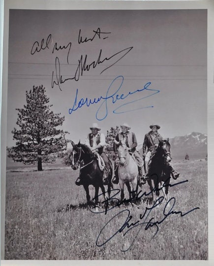 BONANZA CAST SIGNED Autographed Photo X3 - Lorne Greene, Dan Blocker ...